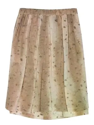 Comme Des Garçons 2000s Georgette Printed Midi Skirt - Neutrals