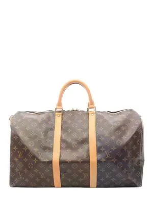 LOUIS VUITTON Monogram Keepall 50 Travel Bag - Brown