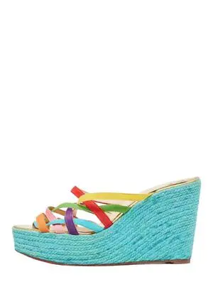 CHRISTIAN LOUBOUTIN 105mm Crepon Espadrilles - Blue