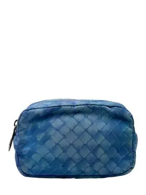 Bottega Veneta Nylon Intrecciolusion Pouch - Blue