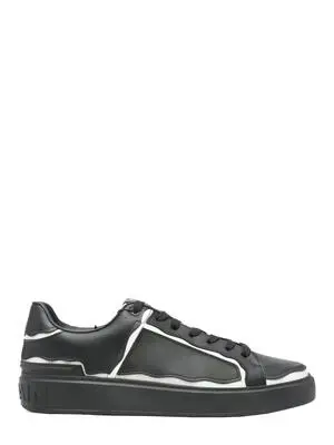 Balmain Monogram-embossed B-court Sneakers - Black