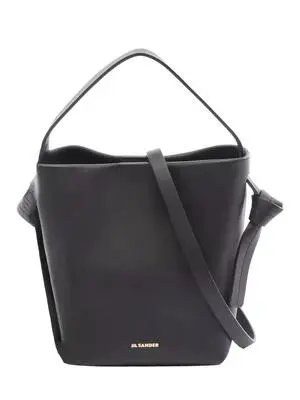 JIL SANDER Knotted-handle Leather Tote Bag - Black
