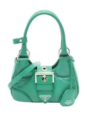 Prada Padded Leather Top Handle Bag - Green