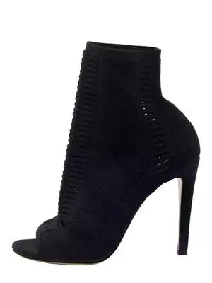 GIANVITO ROSSI 110mm Peep-toe Ankle Boots - Black