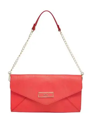 Dkny Vintage Leather Shoulder Bag - Red