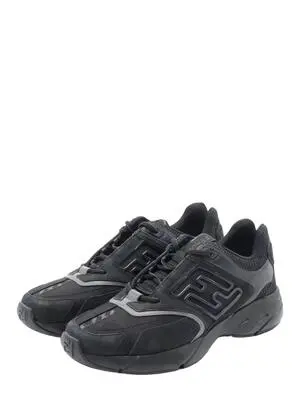 Fendi Faster Lace-up Leather Sneakers - Black
