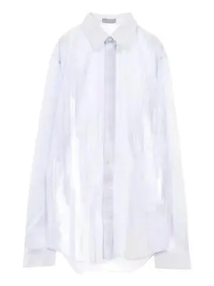 Dior 2010s X Shawn Stussy Stripe Logo Embroidery Shirt - White