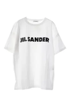 JIL SANDER 2010 Logo-print Cut-off T-shirt - White