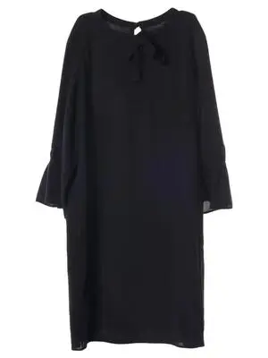 Hermès 2010s Ribbon-fastening Wool Dress - Black