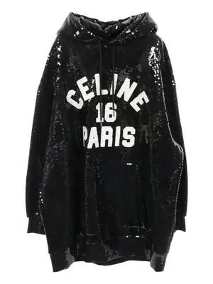 Celine Sequin-embellished Hoodie - Black