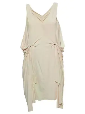 Diane Von Furstenberg Vintage Draped Knotted Asymmetrical Dress - Neutrals