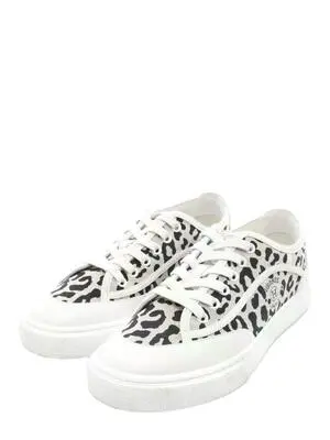 Hermès Leopard-print Canvas Sneakers - White