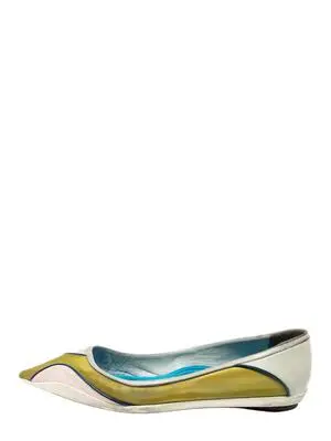 Dior Colour-block Ballet Flats - Green