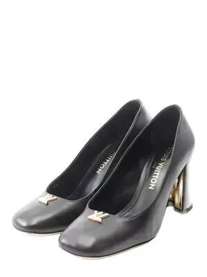 LOUIS VUITTON 85mm Leather Heeled Pumps - Black