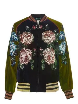 GUCCI Sequin-Embellished Floral Bomber Jacket