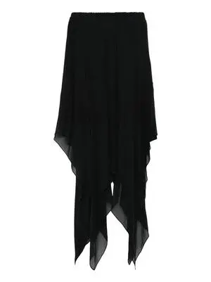 Saint Laurent 1990s Silk Asymmetric Skirt - Black