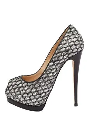 GIUSEPPE ZANOTTI Glitter Stiletto Pumps - Black