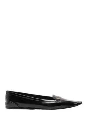 Saint Laurent Poppy Leather Ballerinas - Black