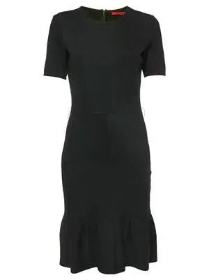 Carolina Herrera Vintage Ruffle-hem Dress - Black