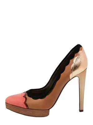 LANVIN 120mm Scalloped Pumps - Brown