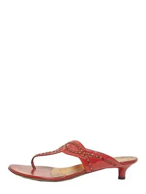 FERRAGAMO 50mm Leather Sandals - Red
