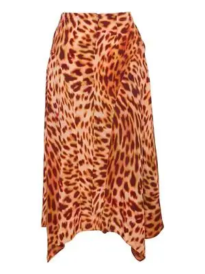 Stella McCartney Leopard-print Asymmetric Hem Skirt - Pink