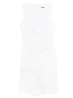 JIL SANDER 2010s Poplin Midi Dress - White