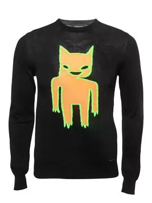 Dsquared2 Cat-motif Crew Neck Sweater - Black