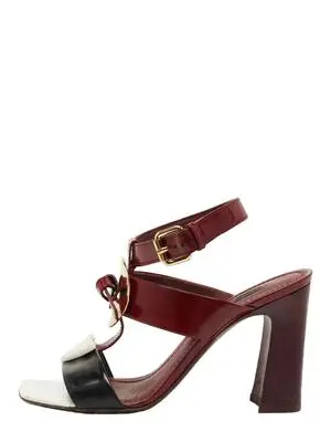 LOUIS VUITTON Leather Bow Sandals - Red