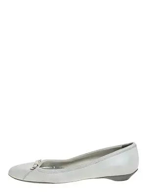 Prada Bow-detail Leather Ballet Flats - White