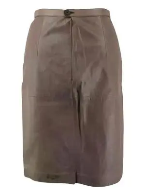 Bottega Veneta Leather Panelled Skirt - Brown
