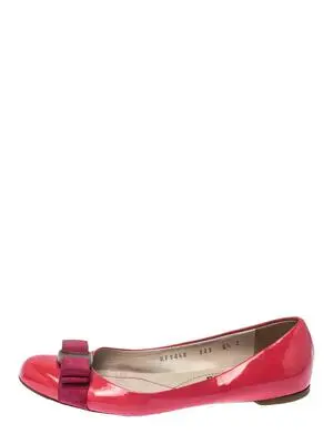 FERRAGAMO Leather Flat Pumps - Pink