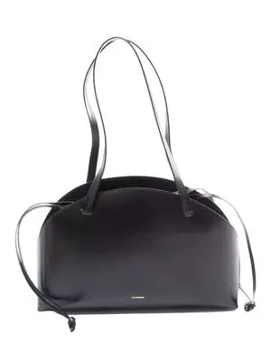 JIL SANDER Curve Leather Shoulder Bag - Black