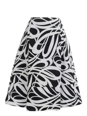 Marni Abstract-print A-line Skirt - Black