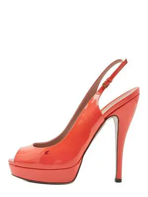 Gucci 140mm Leather Heeled Pumps - Orange