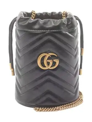 Gucci 2020s Mini Gg Marmont Bucket Bag - Black