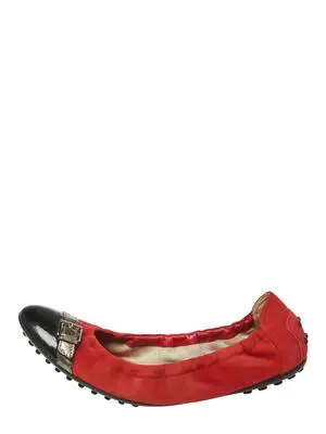TOD'S Scrunch Ballet Flats - Red