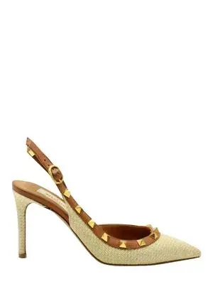 Valentino Garavani Rockstud Slingback Sandals - Neutrals