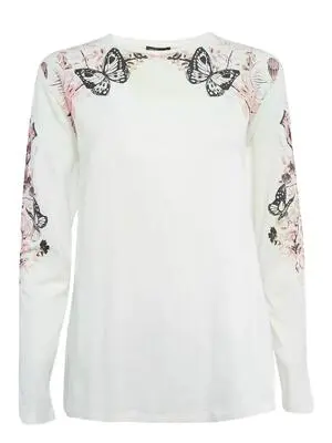 Roberto Cavalli Butterfly Floral-print T-shirt - White