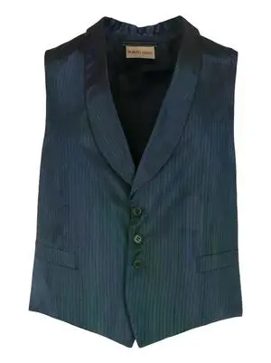 ROMEO GIGLI 1990s Striped Waistcoat - Blue