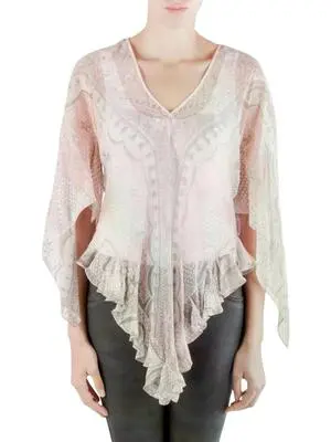 ZANDRA RHODES Paisley-print Ruffled Blouse - Pink