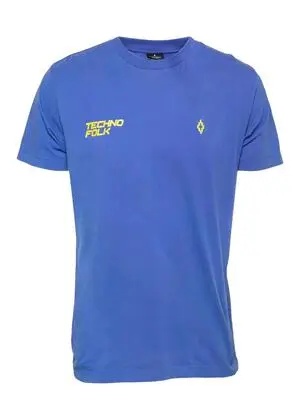 COUNTY OF MILAN Techno Folk-print T-shirt - Blue