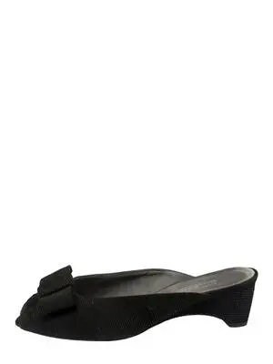 STUART WEITZMAN Bow Block-heel Slides - Black