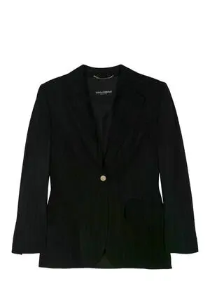 Dolce & Gabbana 1990s Pinstriped Single-breasted Blazer - Black
