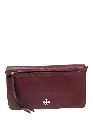 Tory Burch Leather Zip Pocket Crossbody Bag - Red