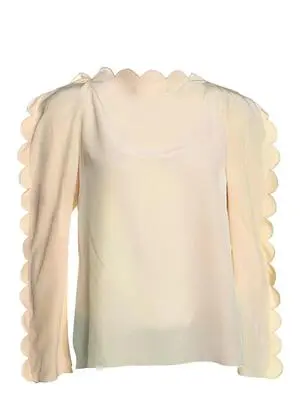 Fendi Scalloped-detail Long-sleeves Blouse - Neutrals