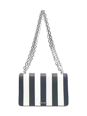 PRADA 2010s Striped Chain-Strap Bag
