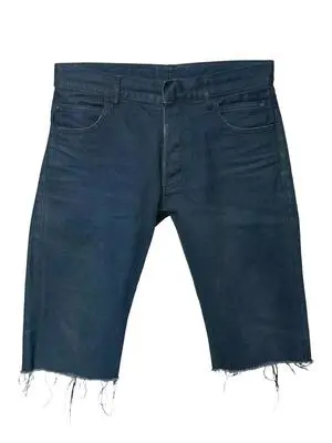 Balmain Frayed Denim Shorts - Blue