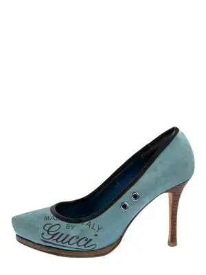 Gucci 90mm Logo-print Pumps - Blue