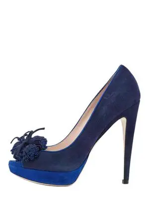 Miu Miu 130mm Platform Tassel-embellished Pumps - Blue